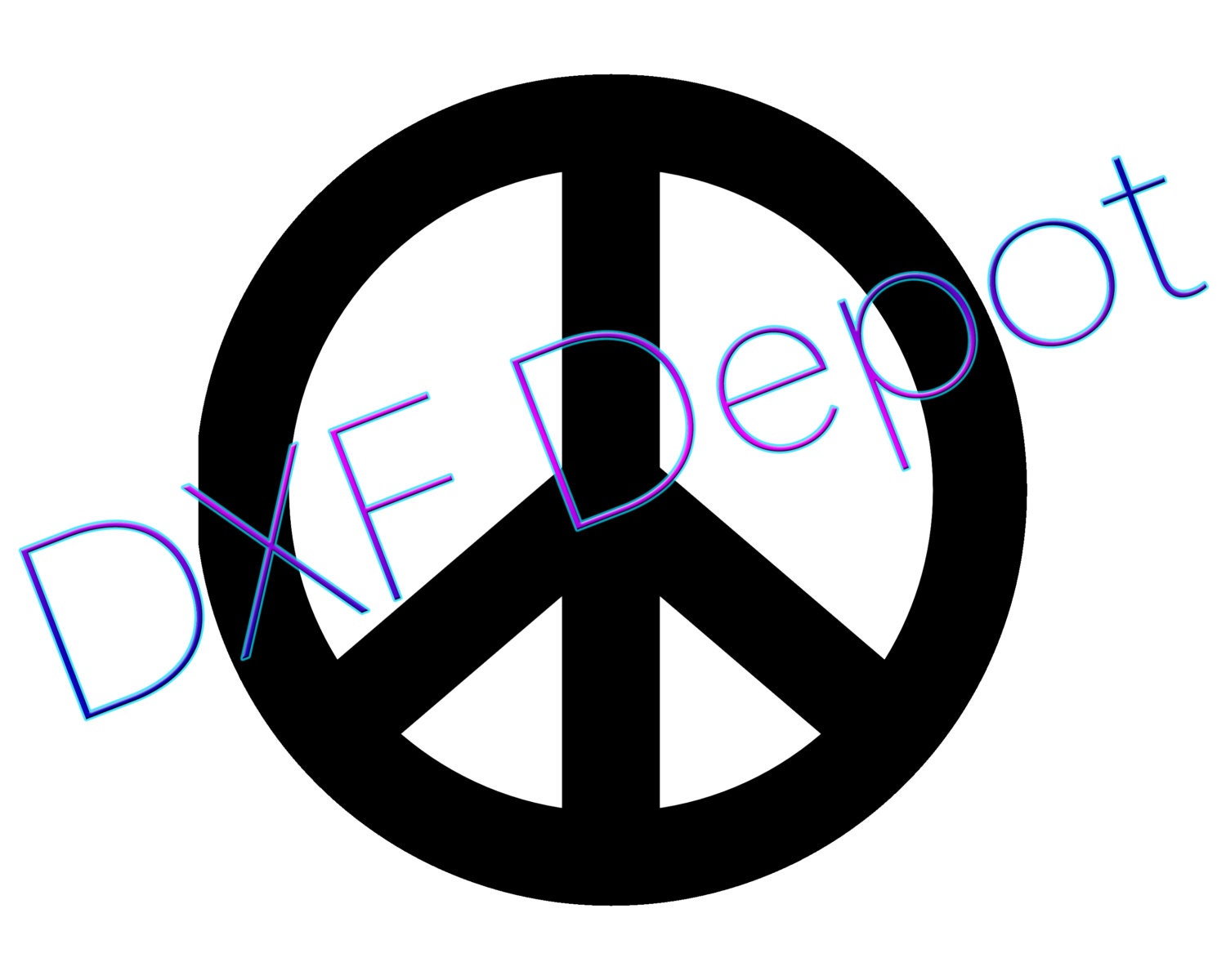 Peace Sign .dxf format. CNC Cut File Vector Art Clip Art