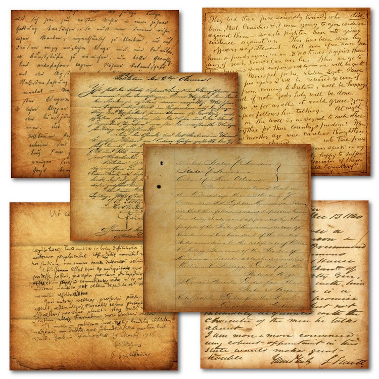 Antique Script Digital Paper 12 Vintage by StudioDenmark on Etsy