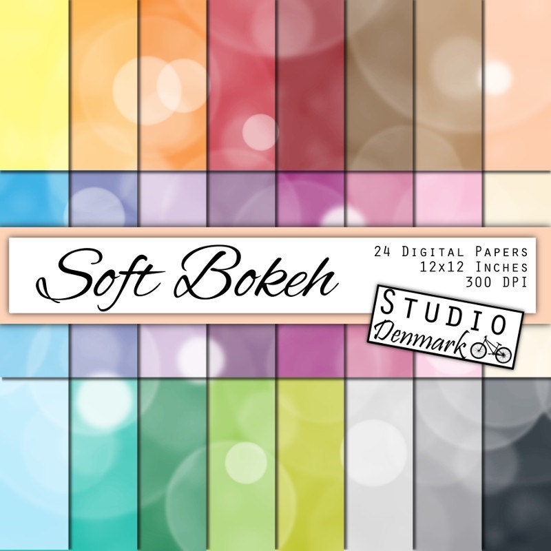 Soft Bokeh Digital Paper Value Pack – “Soft Bokeh” – 24 Colors ...