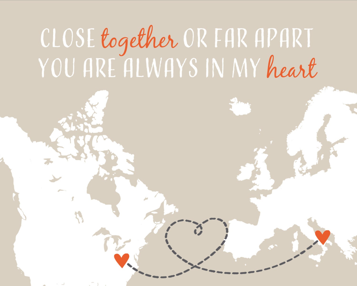 Gift for Best Friend Long Distance Military Personalized Print