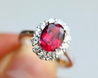 Popular items for red tourmaline ring on Etsy