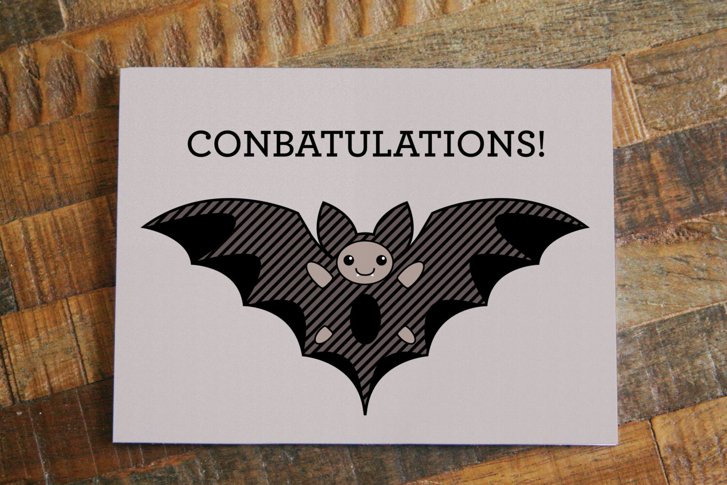 Conbatulations Bat Greeting Card Congratulations Animal Card