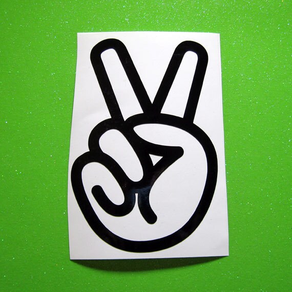Peace hand sign vinyl sticker decal vinyl sticker decal for