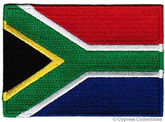 SOUTH AFRICA FLAG Patch iron-on embroidered applique Top