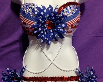 Popular items for american flag flower on Etsy