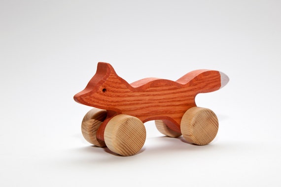 Small Wooden Toy Fox kids gift baby gift by WoodenFrogLV on Etsy