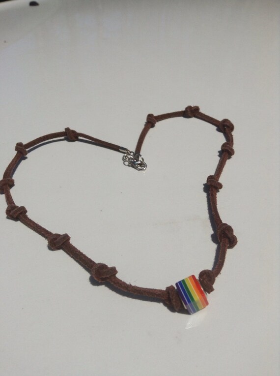 Items similar to Gay Pride Necklace Butch Style Jewelry Rainbow Flag ...