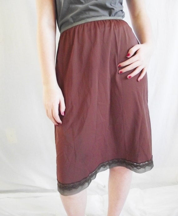 Vintage Half Slip Small Medium Brown