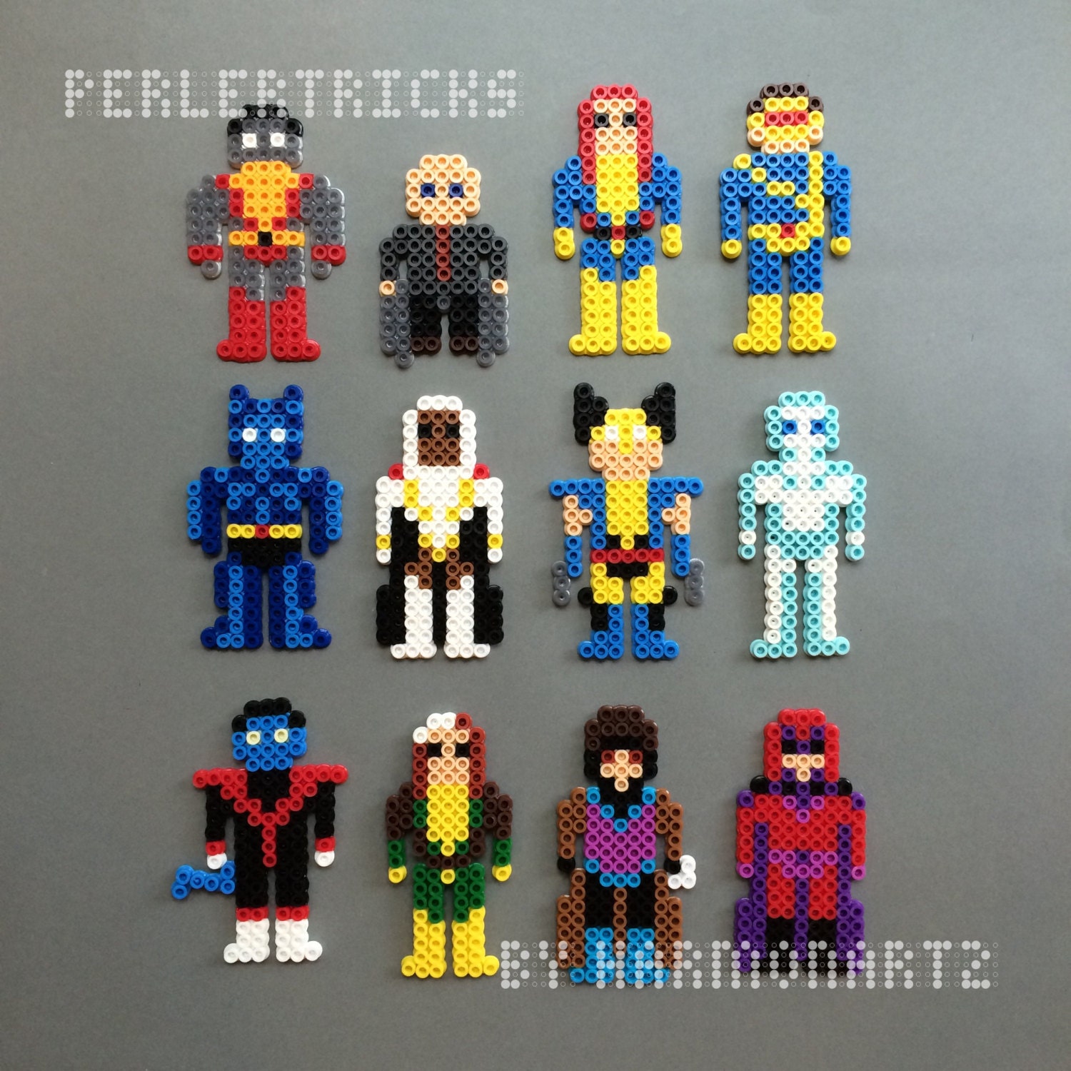 X-Men Perler Bead Magnets Marvel X men superhero by HarmonArt2