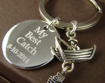 Fishing key ring | Etsy