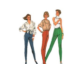 1980s Stirrup Pants Simplicity 7521 Size 12 Waist 26.5 Stretch Knits ...