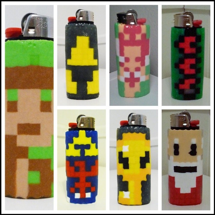 Zelda Heart Container Perler Bead LIGHTER CASE nintendo