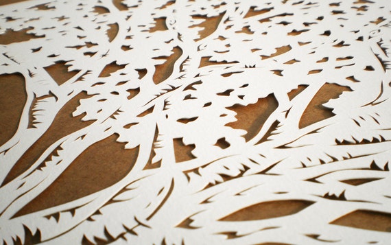 Items similar to The Shading Tree papercut ketubah on Etsy