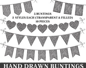 Hand drawn bunting | Etsy