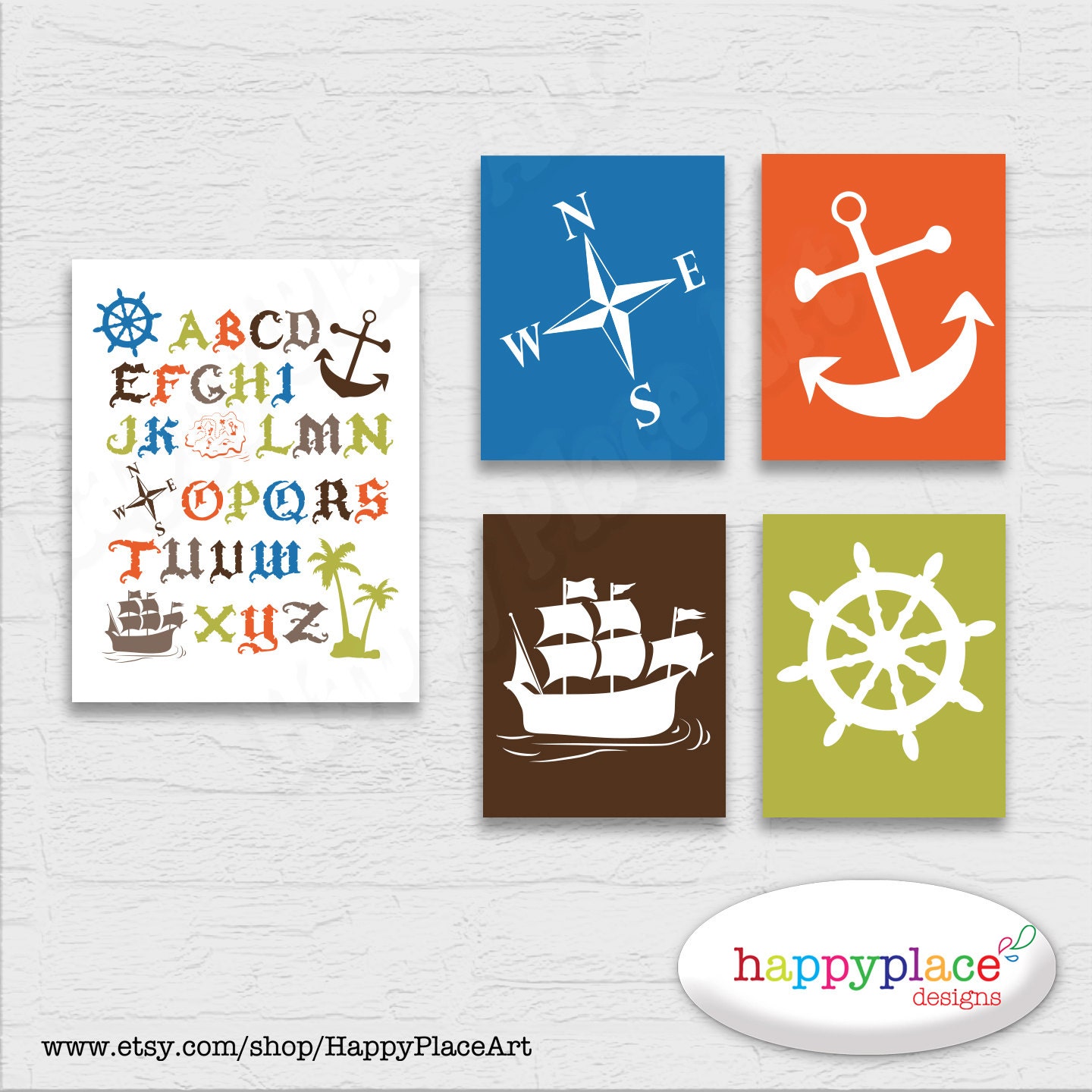 Pirate Alphabet Set. Pirate Silhouette Printable Pirate Wall
