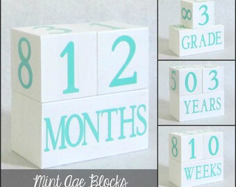Unfinished baby age blocks photo blocks photo prop month