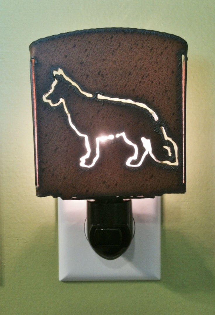 GERMAN SHEPHERD dog nightlight night light made by TheRusticBarnAZ
