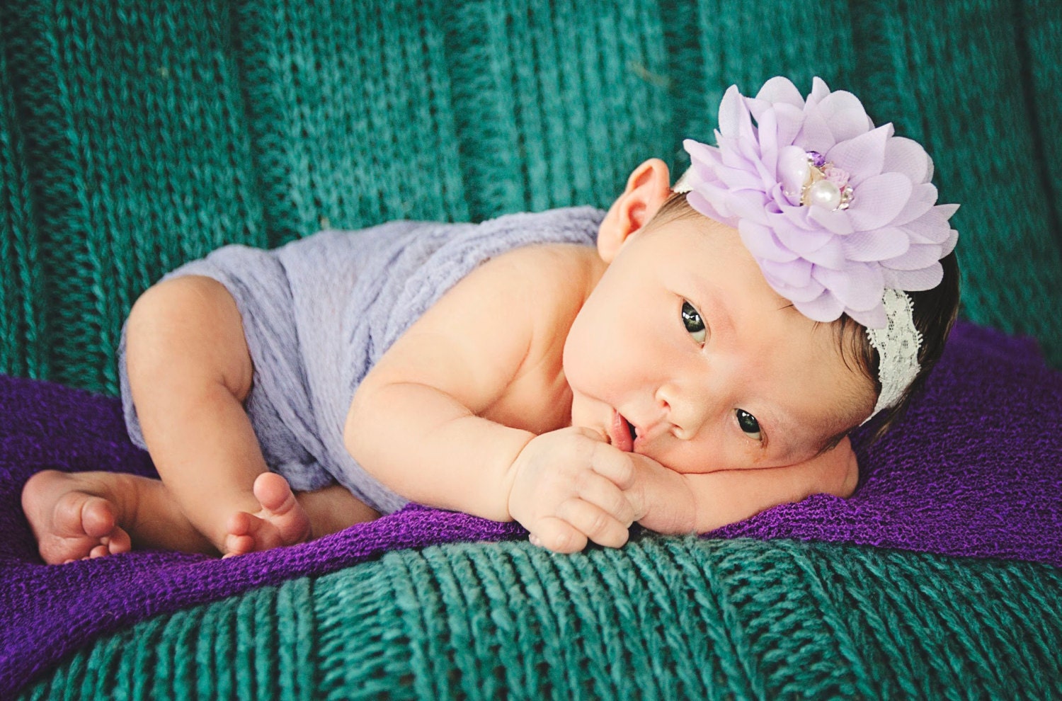 Lavender Baby Headband, Lavender Newborn Headband, Flower Girl, Newborn ... Lavender Baby Headband, Lavender Newborn Headband, Flower Girl, Newborn ...