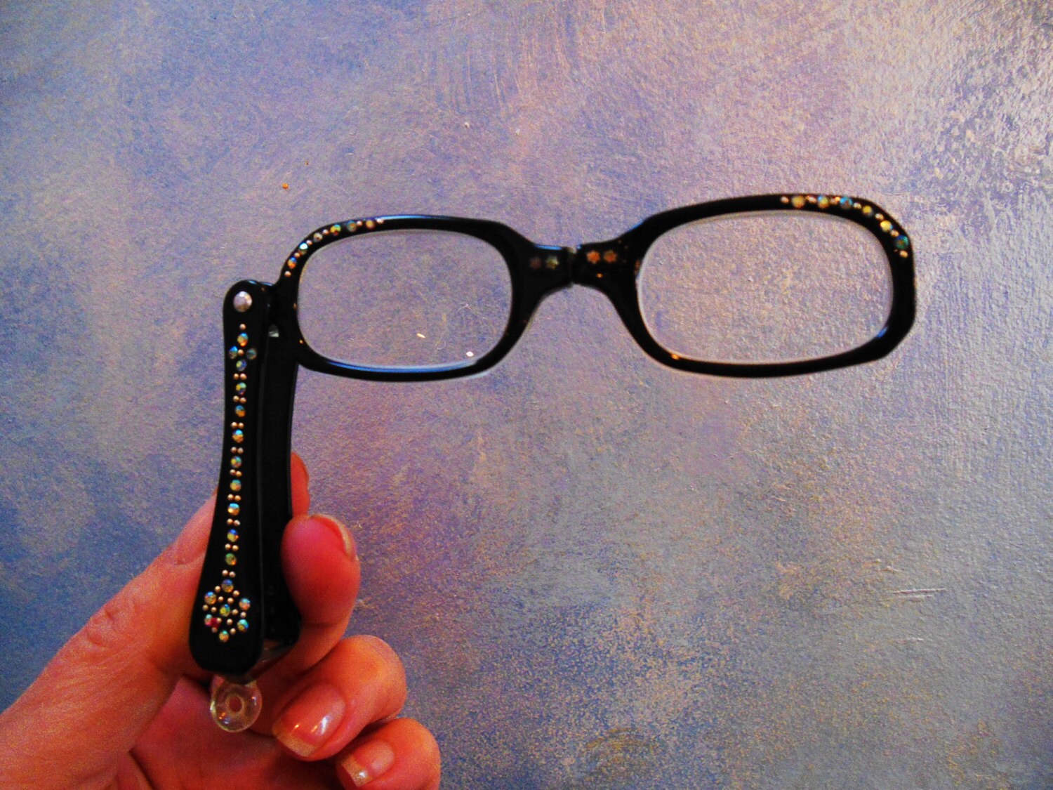 1950s RHINESTONE Lorgnettes Folding Reading Glasses with Case – Haute Juice