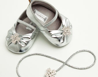 Popular items for baby silver shoes on Etsy