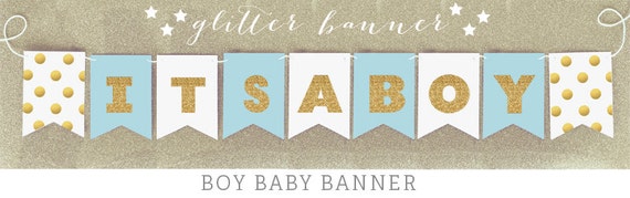Baby Bunting Banner It s A Boy Banner Gold Glitter