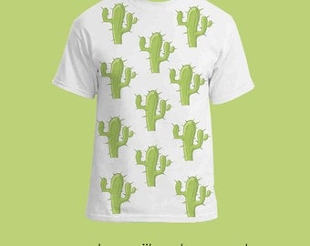 Kawaii Cactus Green Print men's t-shirt tumblr clothing / grunge ...