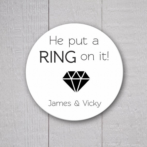 Engagement Stickers Engagement Party Favor by OrangeUmbrellaCo