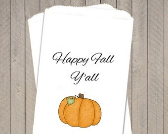 Happy Fall Candy Favor Bags ~ Custom Treat Bags, Halloween Favor Bags ...