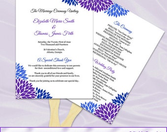 Blue wedding program | Etsy