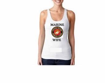 Marine Wife, Marine Girlfriend or Marine Wifey Tank Top With Logo