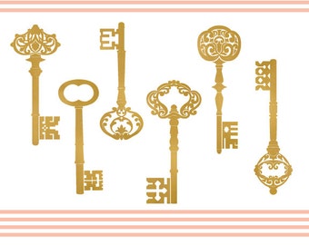 Popular items for vintage key clipart on Etsy