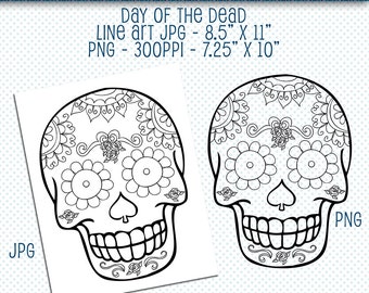 Unique sugar skull clip art related items | Etsy