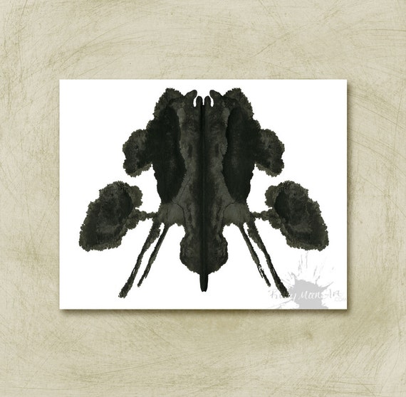 Psychologist Art Print Rorschach Ink Blot Test by RubyMoonDesigns