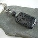 Black Lava Rock Key Chain Gift for Men Basalt Stone Key Ring