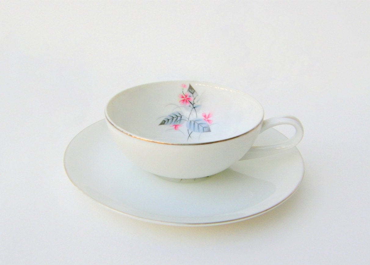 Mid Century Modern Bone China: Pair of Cup & Saucers by Mikasa Narumi ...