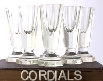 cordial glasses vintage serving antique glassware bud vases chiseled ...