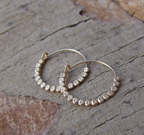 Simple Gold Hoops Small Gold Hoop Earring by ravitschwartz on Etsy