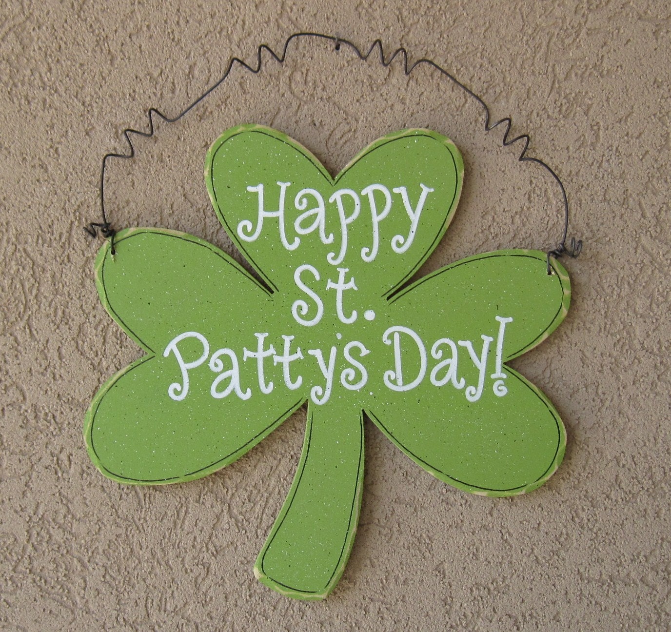 Hanging Happy St. Patty's Day sign for St. Patricks Day