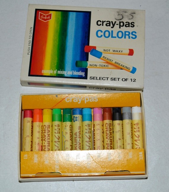 Vintage Cray Pas colors Pastels crayons by honeybeepollen on Etsy