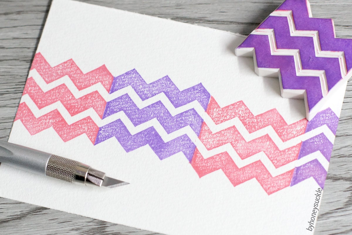 chevron stamp geometric rubber stamp geometric stamp zigzag