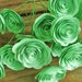 1 1 1/2 sized mint green paper roses spiral rolled