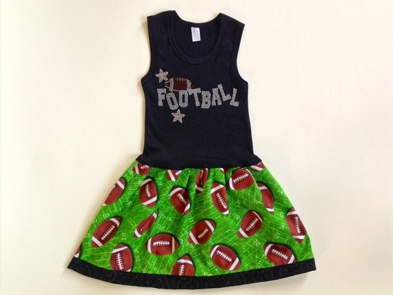 Items similar to Girls Football Dress Girls Dresses Football Outfits ...