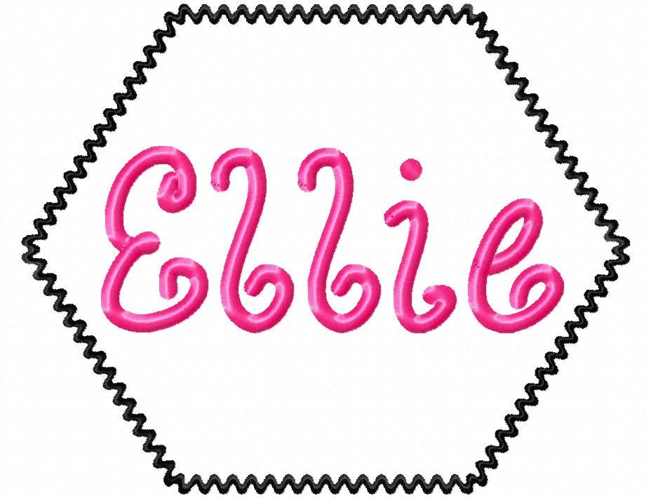Ellie LILLI PAD EXCLUSIVE Machine Embroidery Font Sizes