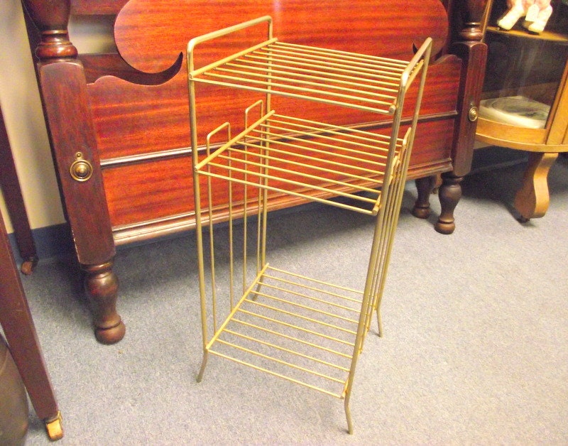 Atomic Telephone Phone Table Stand Gold Wire – 3 Shelf MCM – Haute Juice