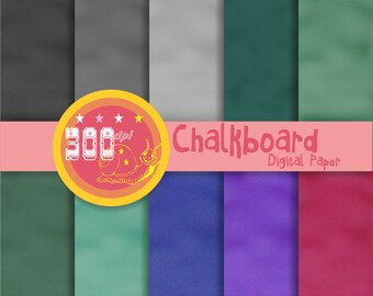 Chalkboard digital paper, 10 digital chalkboard backgrounds black, blue ...