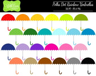 Red Polka Dot Umbrella Clip Art