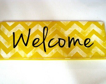 Popular items for chevron welcome sign on Etsy