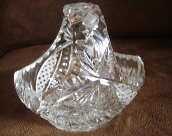 Crystal Basket, Vintage Crystal, Vintage Crystal Basket, Crystal Gifts ...