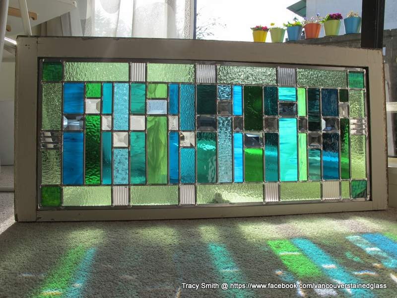 Modern Green and Blue Stained Glass