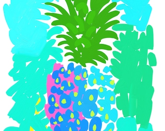 Blue pineapple | Etsy